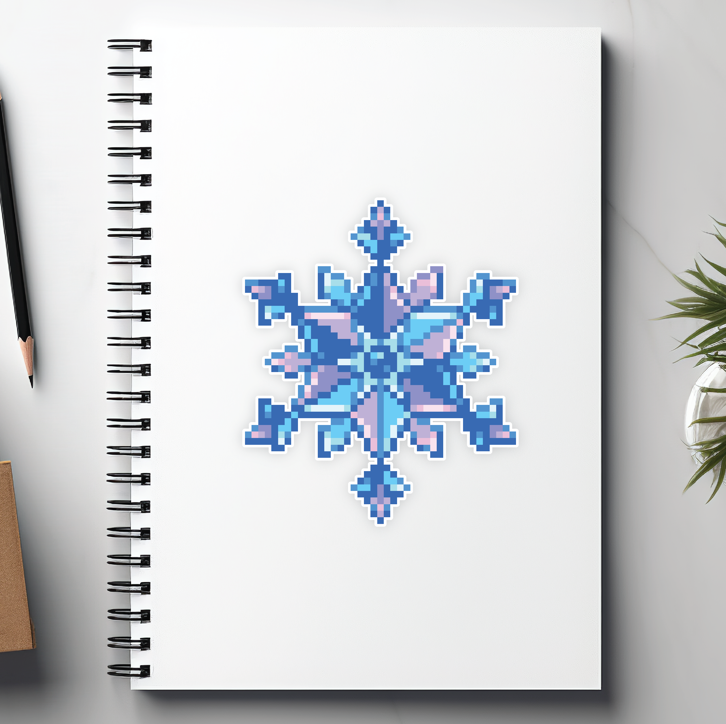Glass Snowflake Sticker | Pixel Art Sticker by Number Sticker Craft Kit ...