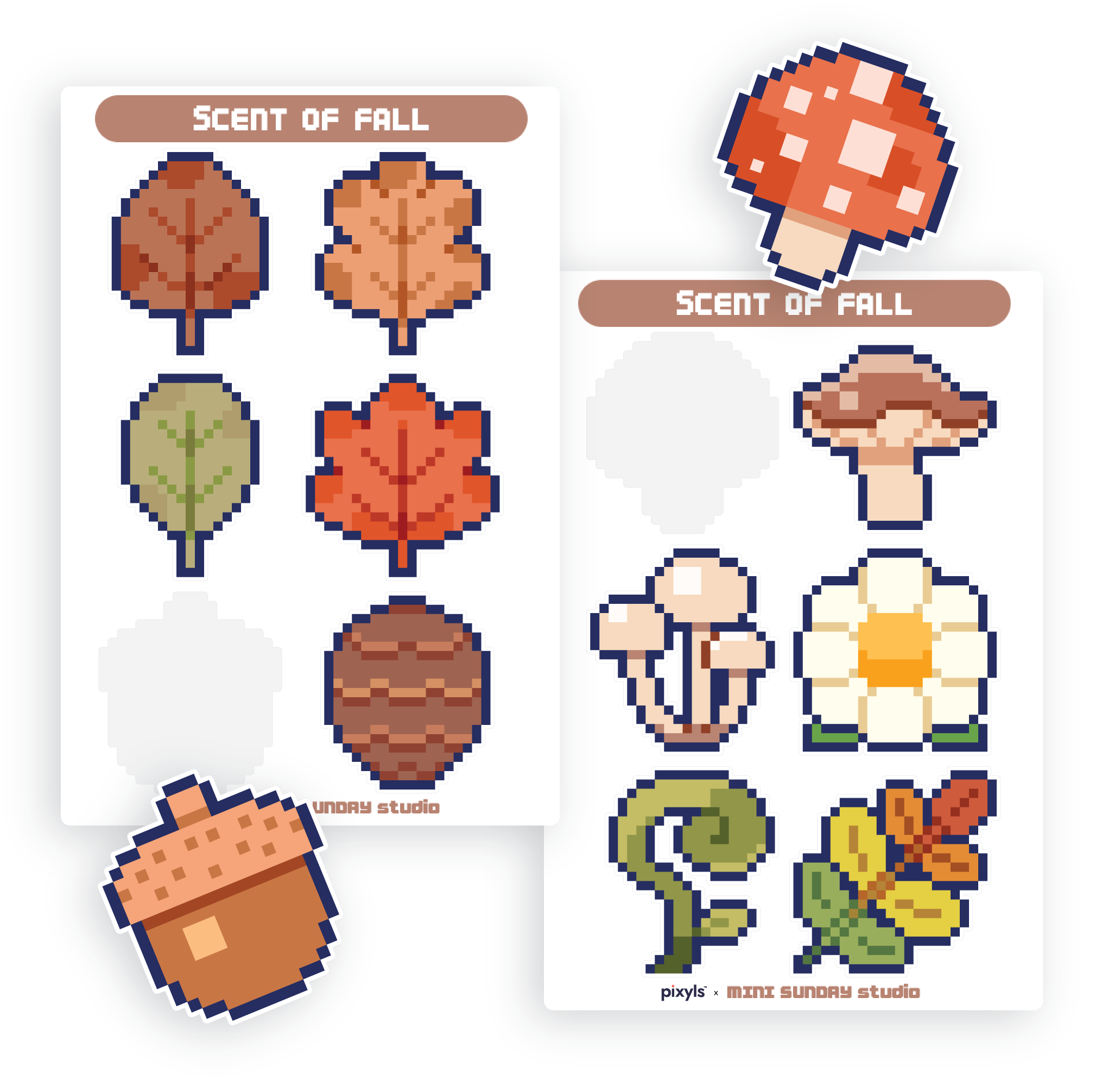 Scent of Fall Sticker Sheet | Pixel Art Sticker by Number Craft Kit ...