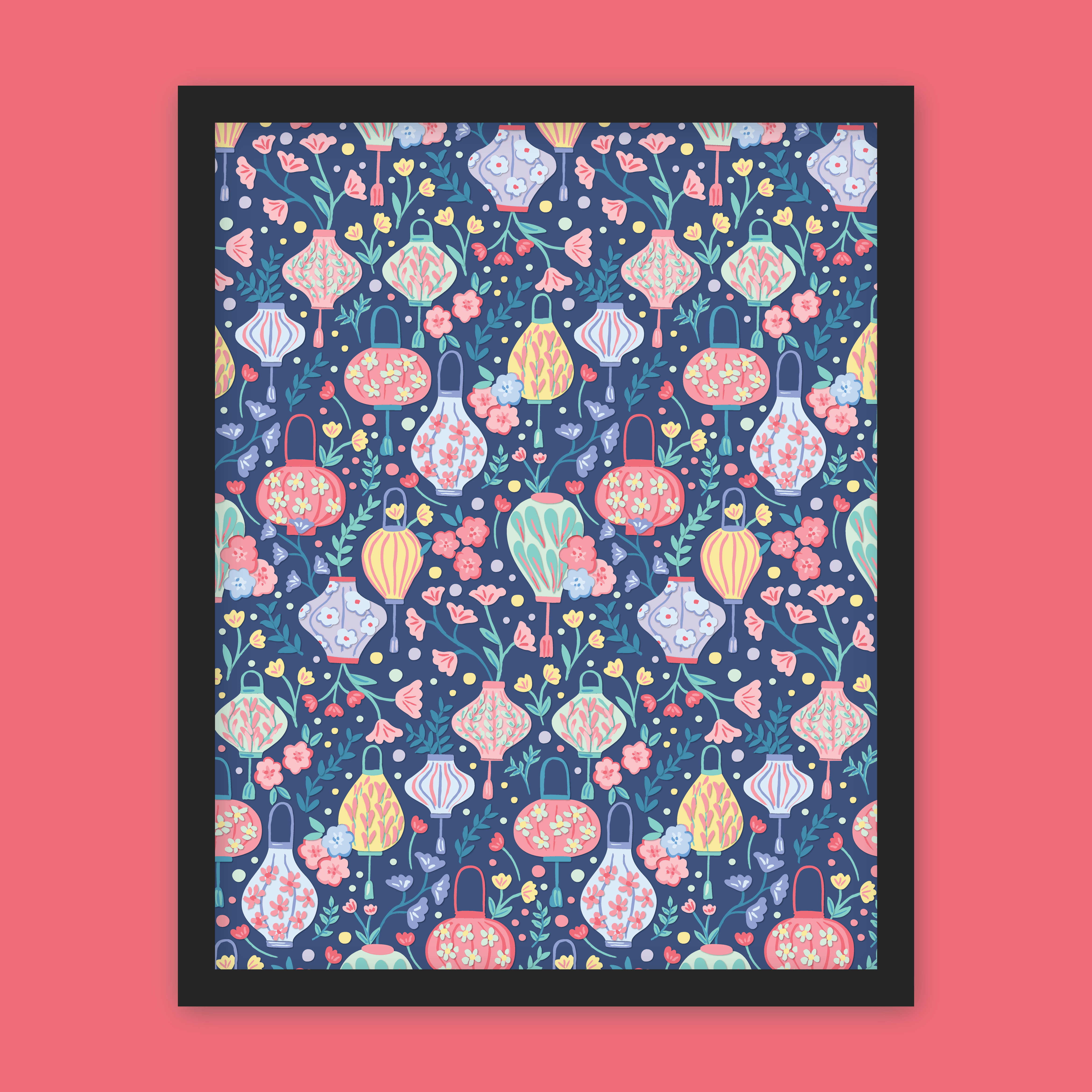 Midnight Lanterns Canvas | Vector Art Premium Sticker by Number Craft ...