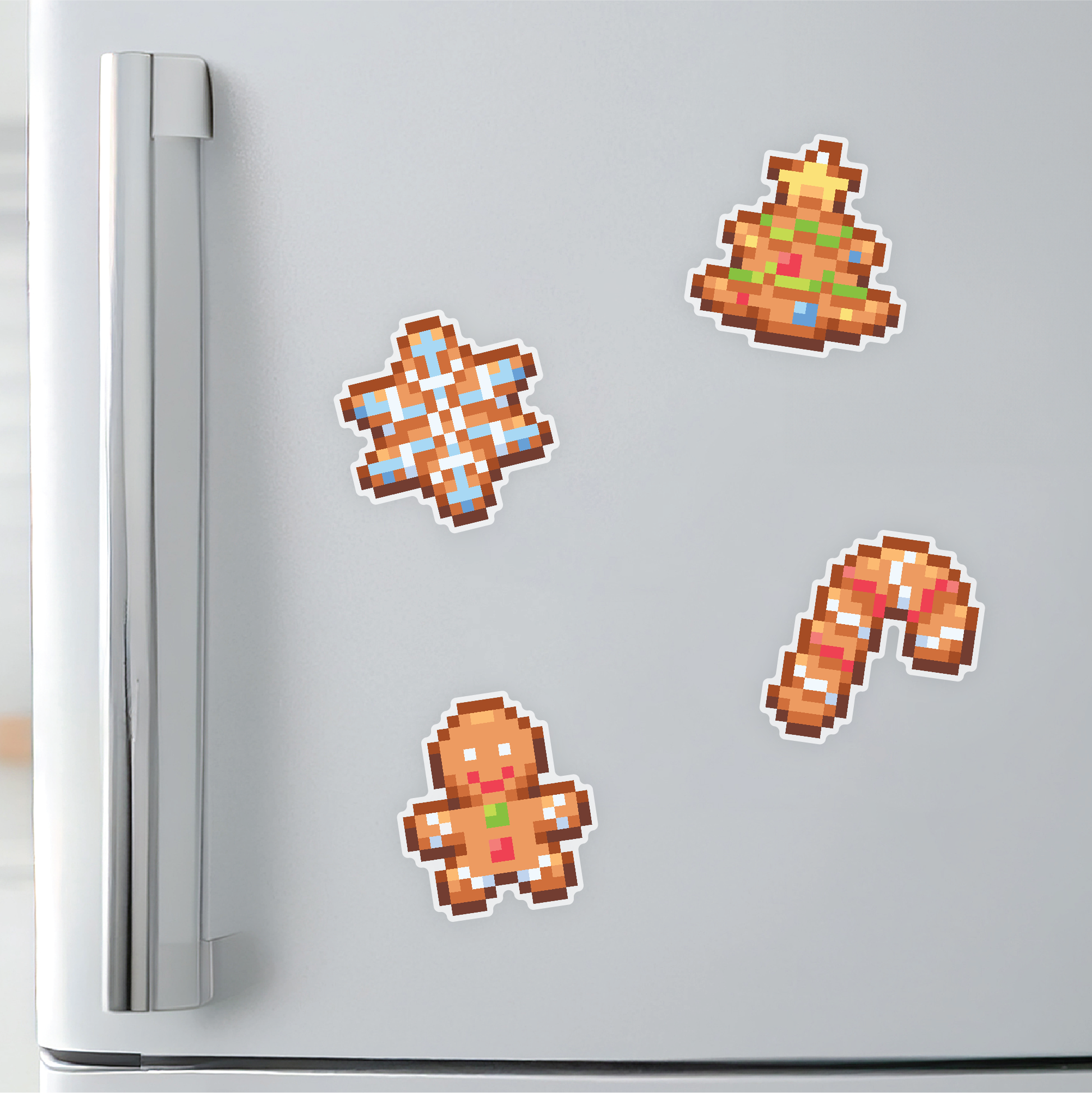 Gingerbread Mini Magnets | Pixel Art Sticker by Number Magnet Craft Kit ...